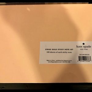 kate spade | Office | Kate Spade Strike Gold Sticky Note Set | Poshmark